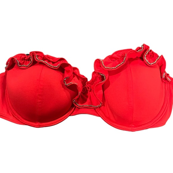 Victoria's Secret | Swim | Victoria Secret Ruffle Beaded Swim Top ...